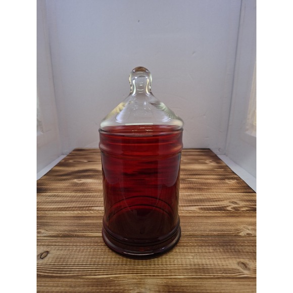 Anchor Hocking | Kitchen | Vintage Ruby Red Glass Apothecary Jar ...